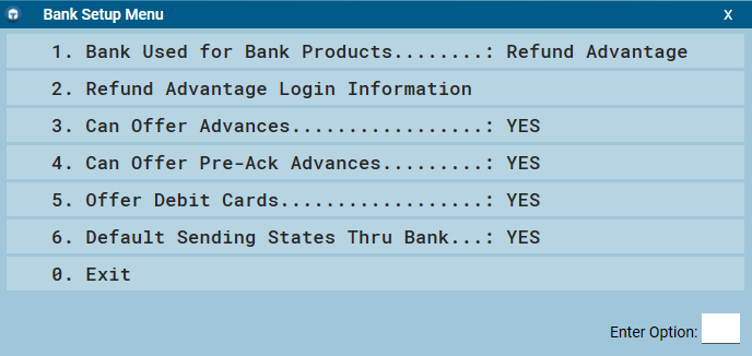 Desktop: Refund Advantage Program Setup – Support