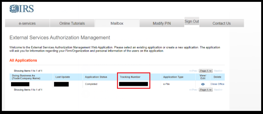 Locating Your IRS Tracking Number From IRS E Services Support