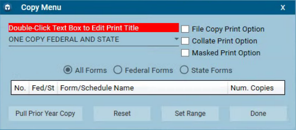 Desktop: Copy Menu is blank or missing forms – Support