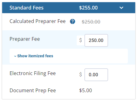 ProWeb e-File Process - Fee Summary Page – Support