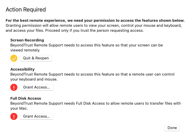Using BeyondTrust on a Mac – Support