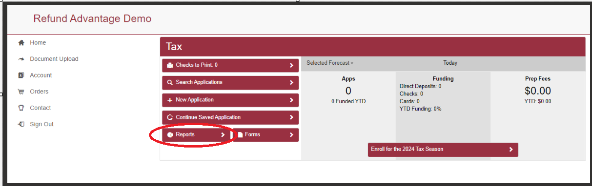 Refund Advantage Refund Disbursement Listing Report – Support